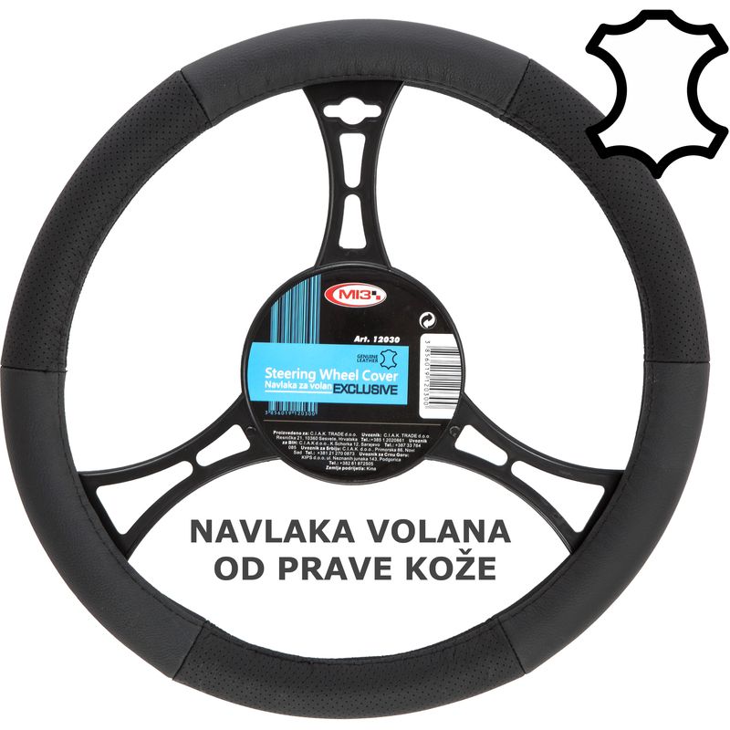 Navlaka volana koža 37/39cm crna