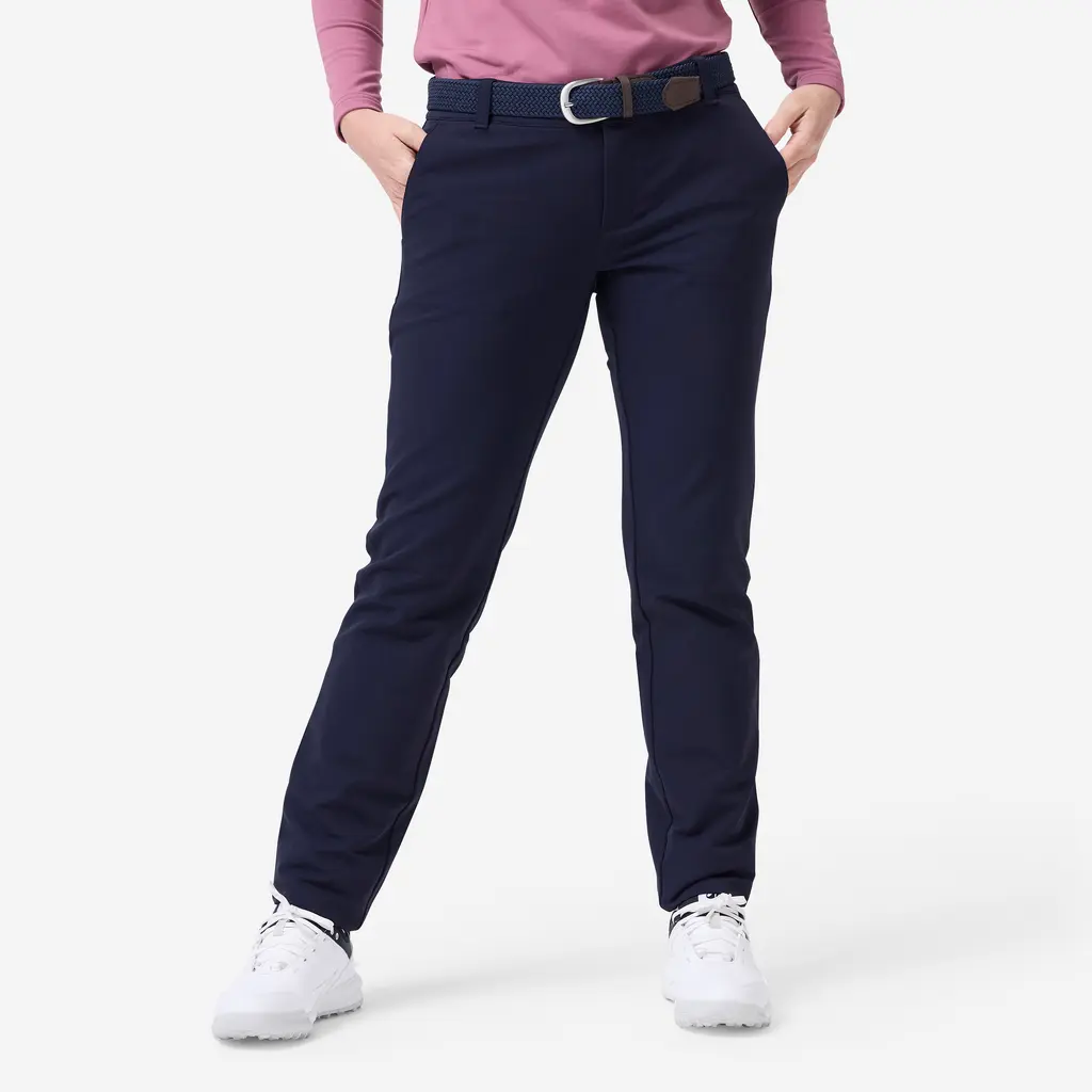 PANTALONE ZA GOLF CW500 ŽENSKE ZIMSKE - MORNARSKO PLAVE