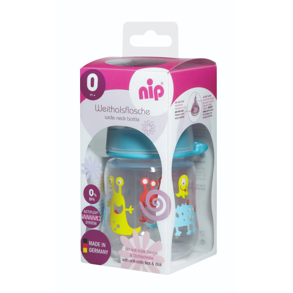 Nip PP flašica široki otvor 150ml, 0m+, dečak