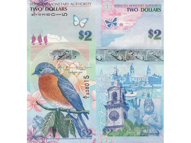 BERMUDA 2 Dollars 2009 UNC, P-57b