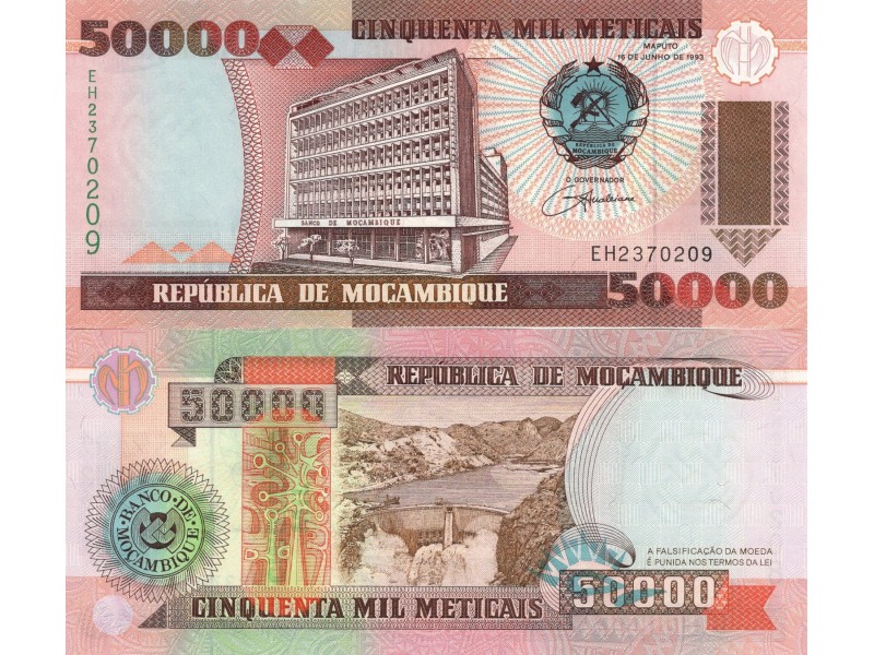 MOZAMBIQUE Mozambik 50.000 Meticais 1993 UNC, P-138