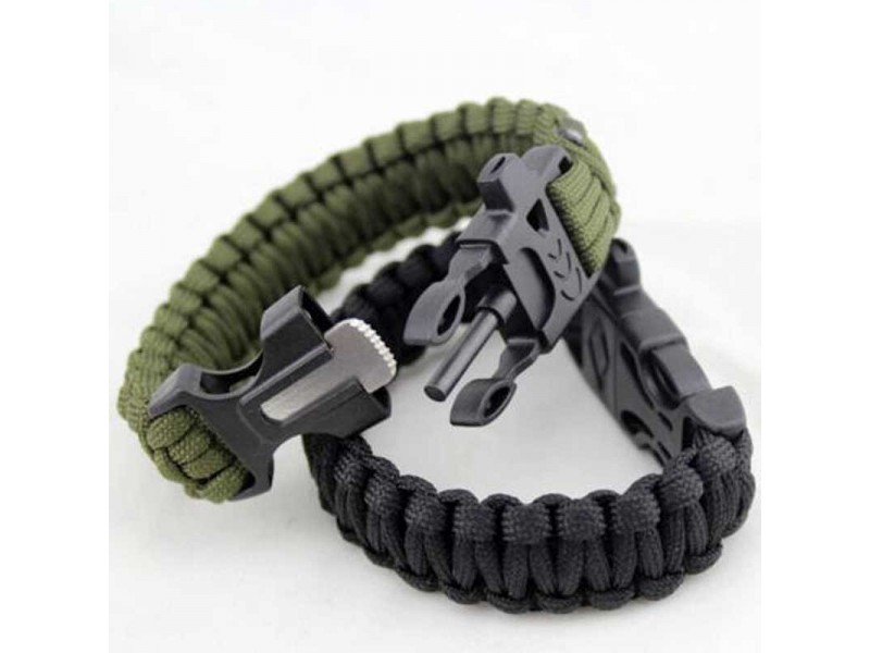 Paracord narukvica (pištaljka, nož i kresivo)