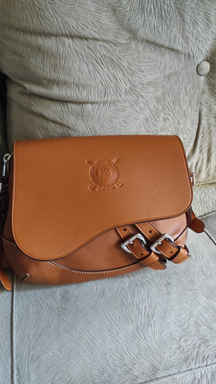 Ralph Lauren leather saddle crossbody torba