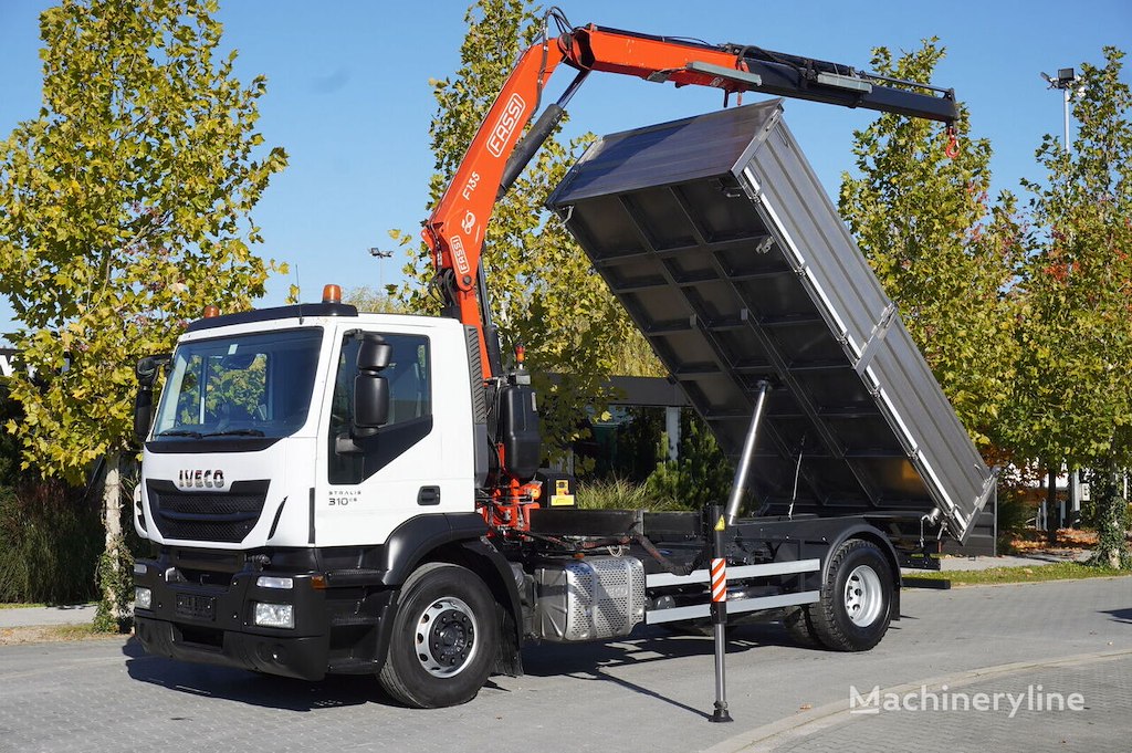 IVECO Stralis 310 E6 / NEW 3-sided tipper / Fassi F135 crane with remo pokretna dizalica