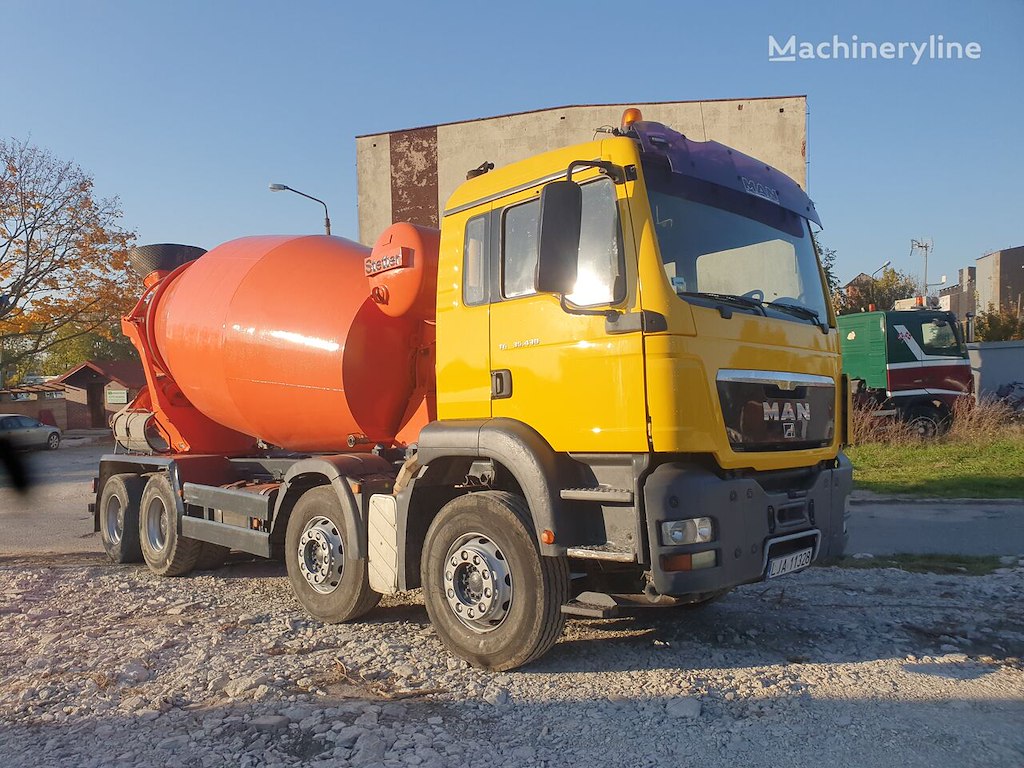 Stetter na šasiji MAN 35.430 8x4 10m3 Stetter, manual, 5x parabol stell suspension, 20 kamion s mešalicom za beton