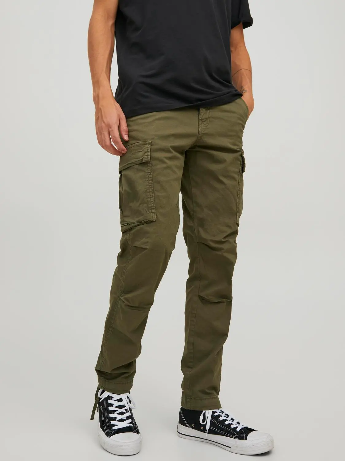 JACK & JONES Muške pantalone 12216664, Maslinaste