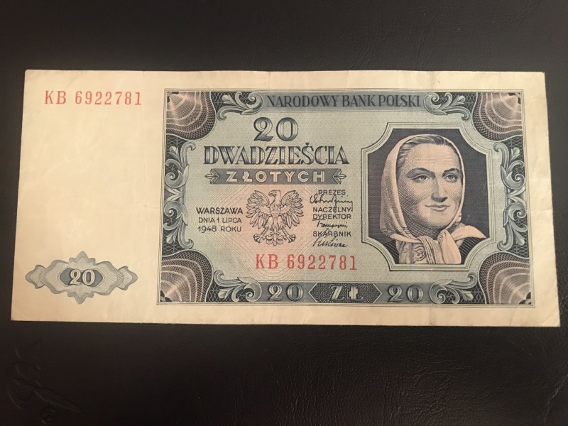 POLJSKA 20 ZLOTA.1948.