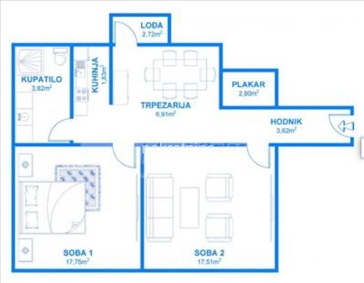 Savski venac, Savki trg, 57m2, 2.0 ID#2726