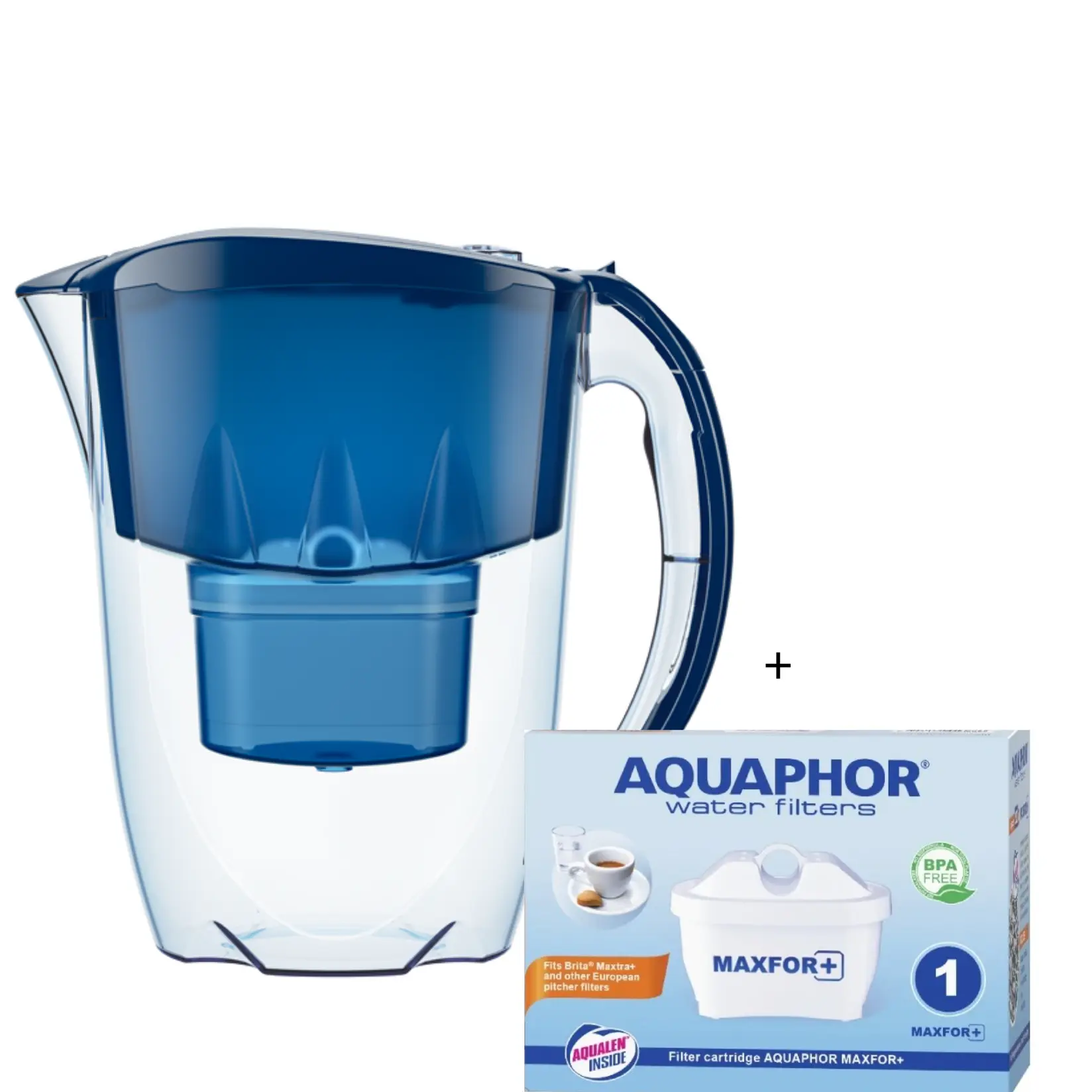 AQUAPHOR Bokal za filtriranje vode IZVOR teget + AQUAPHOR uložak filtera V100-25 Maxfor plus