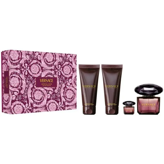 Versace Crystal Noir Set EDP 90ml + 5ml, Losion za telo, Gel za tuširanje