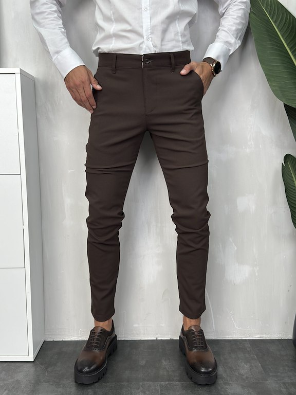 Elegantne muške pantalone tamnobraon DJP3105