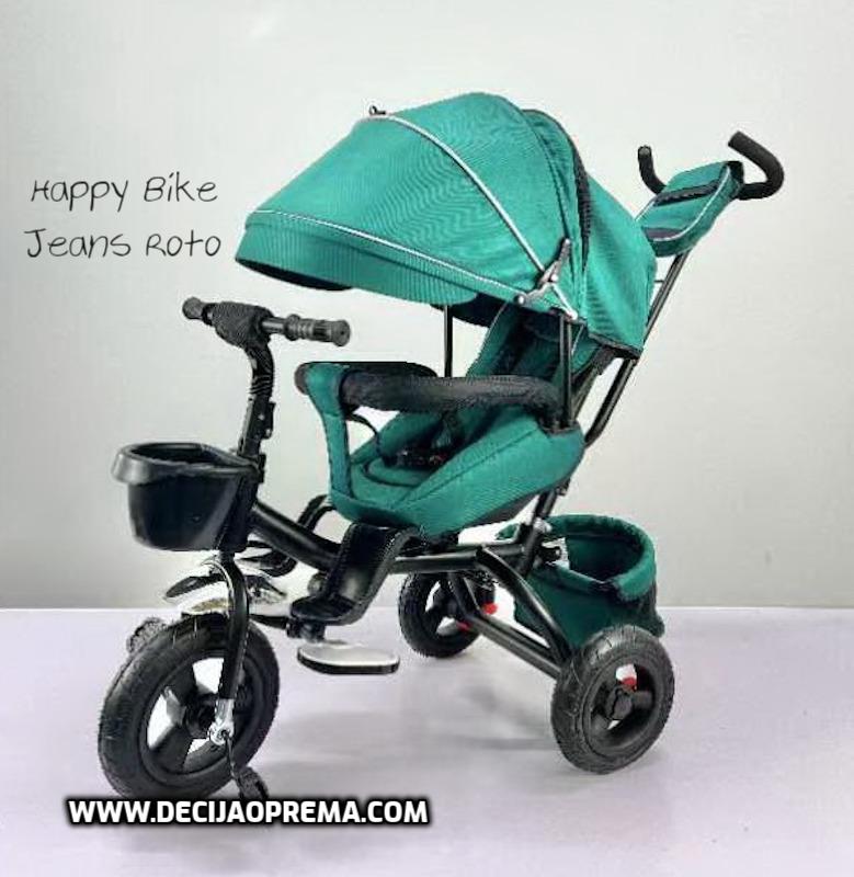 Tricikl za decu Happy Bike Jeans Roto Zeleni