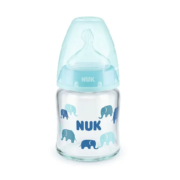 Nuk Staklena flašica za bebe, 0-6 meseci, 120ml, Svetloplava