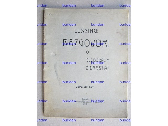 Lessing: Razgovori o slobodnom zidarstvu ( 1907 ) RRR