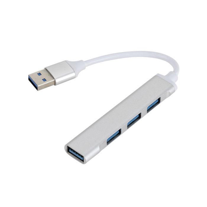 USB 3.0 na 4xHUB 3.0 metal sivi