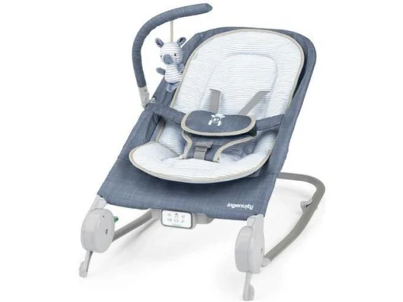 Kids II Ingenuity Ležaljka Happy BellyChambray 0-6m (masažno sedište)