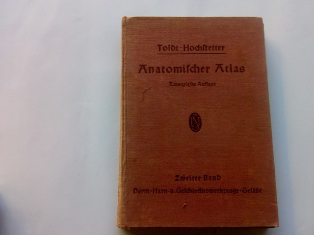 Toldt  Hochstetter Anatomski atlas II tom, nemački,