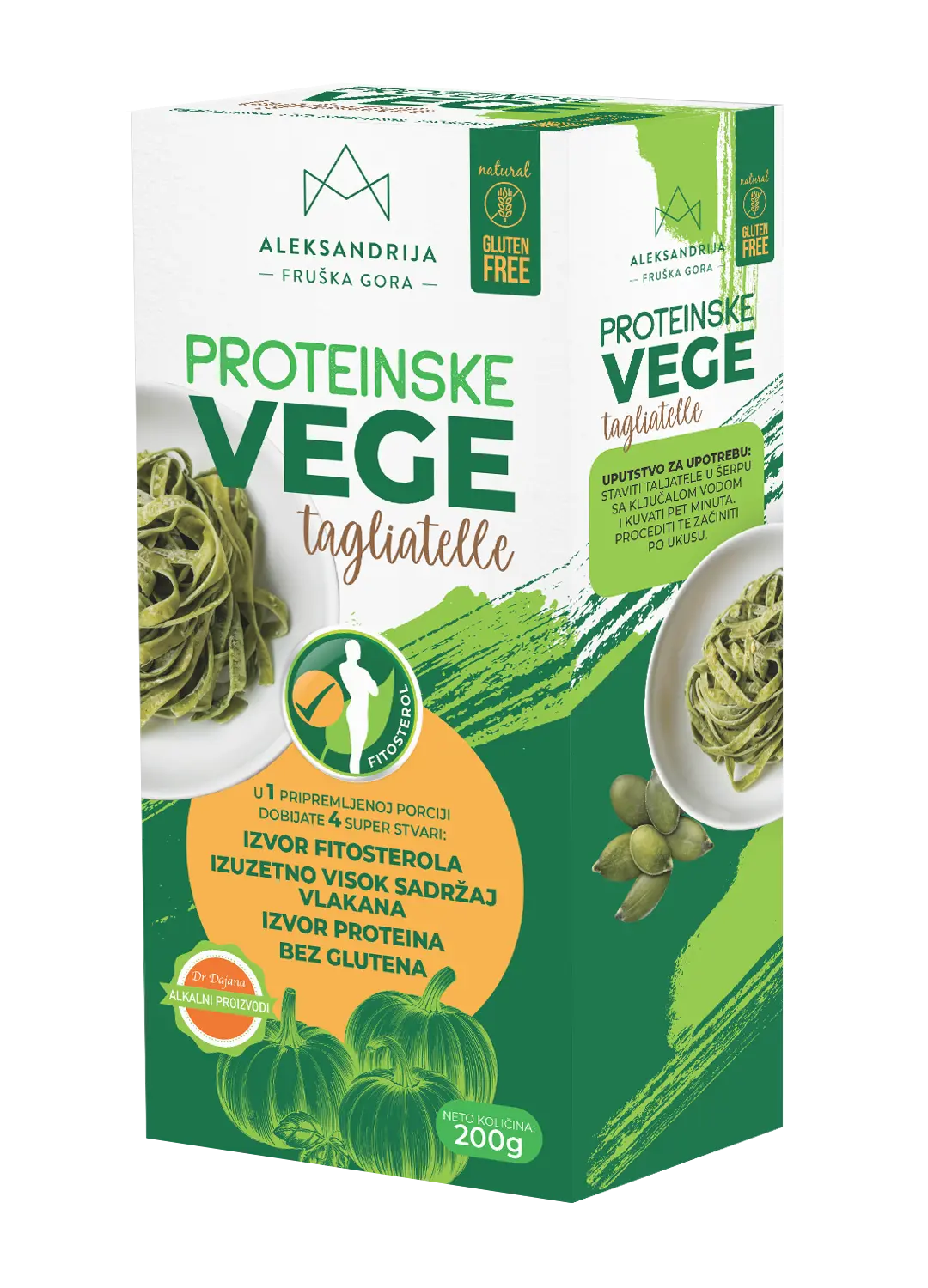 Aleksandrija Bezglutenske proteinske VEGE taljatele, 200g