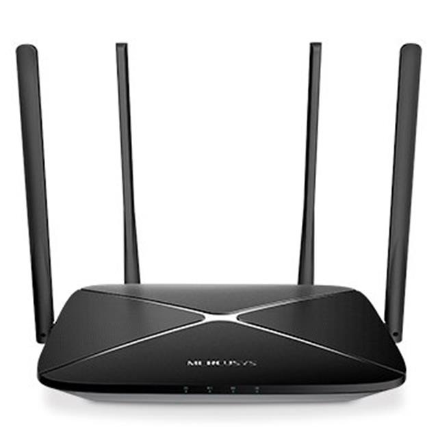 MERCUSYS AC1200 Dual Band Wireless Router,  867Mbps at 5GHz + 300Mbps at 2.4GHz, 1 10/100/1000M WAN + 3 10/100/1000M LAN, 4 fixed antennas