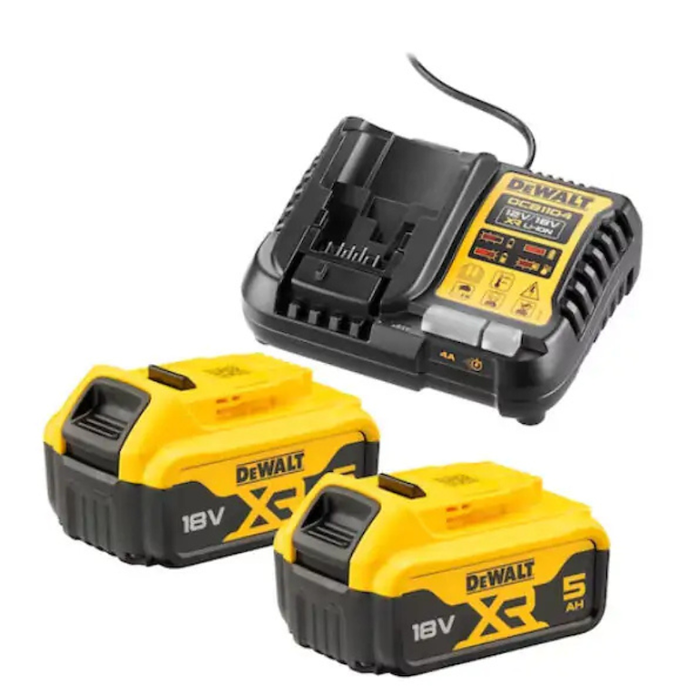 DeWalt – Set punjač + baterija 2×5.0Ah, XR 18V – DCB1104P2