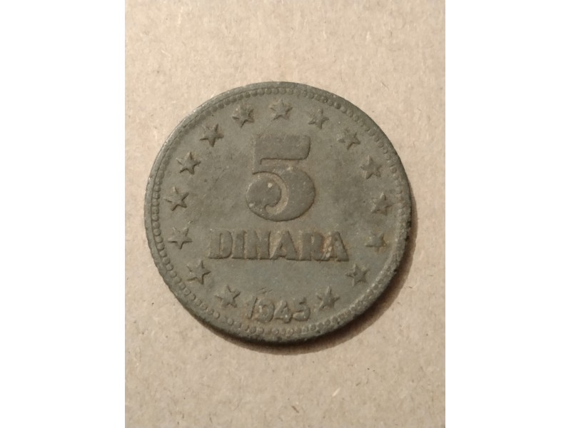 5 dinara 1945 jugoslavija