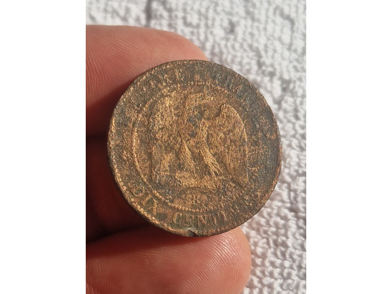 Francuska 10 Centimes 1863 B Napoleon III