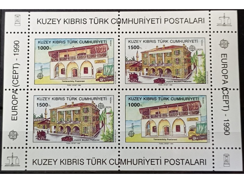 CIPAR TURSKI CIST BLOK BR. 8**IZ 1990-CEPT KC 25 EURA