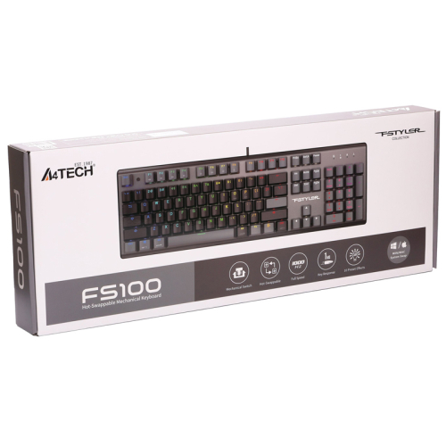 FS100 FSTYLER USB Neon Backlit US crna tastatura