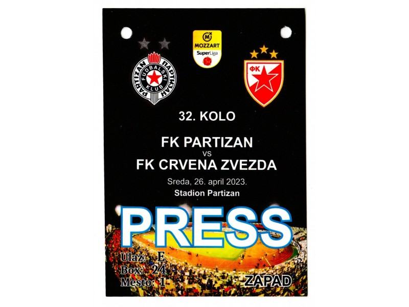 2023/Apr, PARTIZAN - C.ZVEZDA! Bez publike! PRESS!