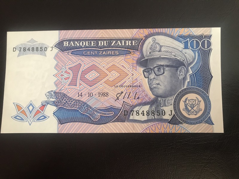 ZAIR 100 ZAIRES.1988. UNC.