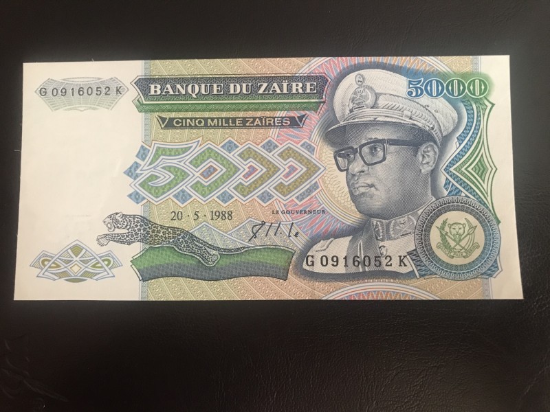 ZAIR 5000 ZAIRES.1988. UNC.