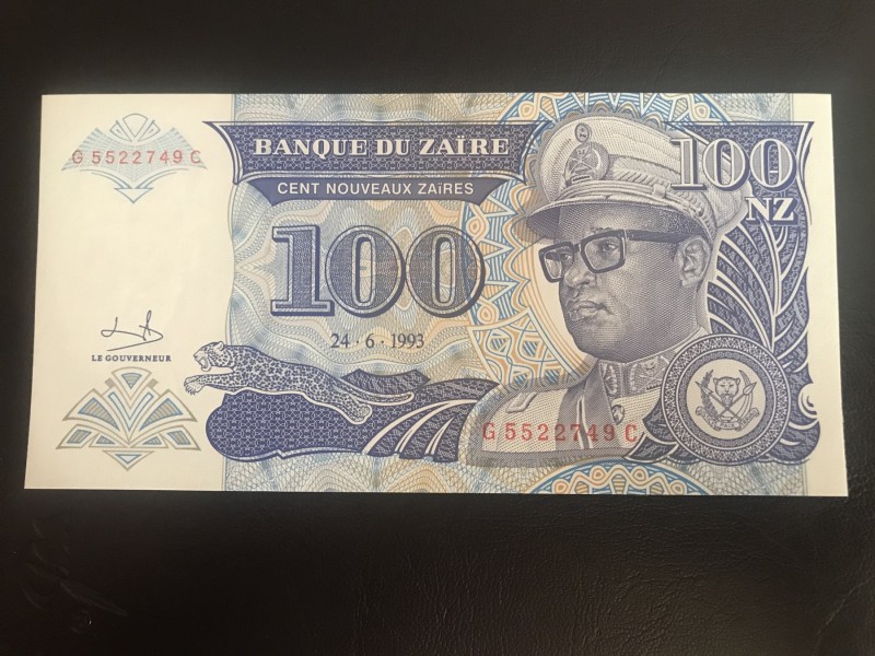 ZAIR 100 ZAIRES.1993. UNC.