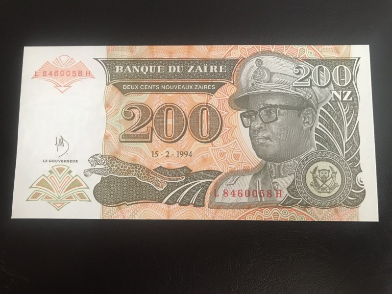 ZAIR 200 ZAIRES.1994. UNC.