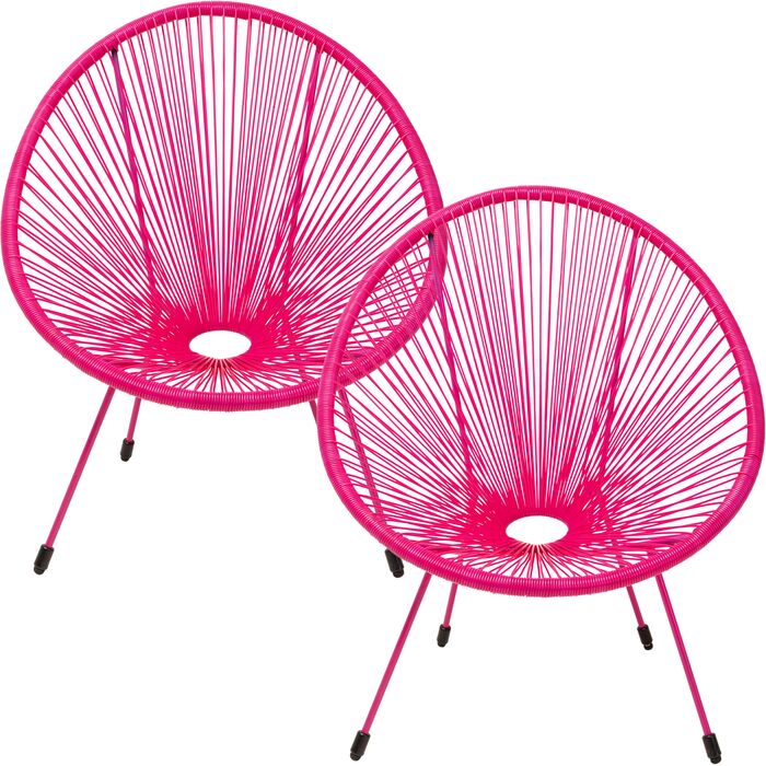 Armchair Acapulco Mono Pink 2/Set