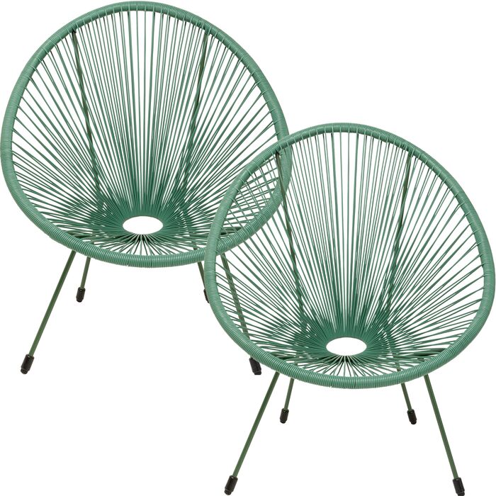 Armchair Acapulco Mono Green 2/Set