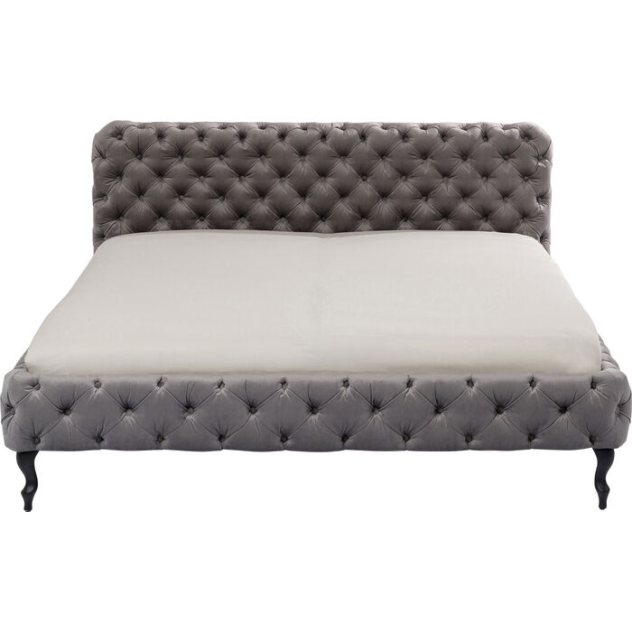 Bed Desire Velvet Silver Grey 180x200