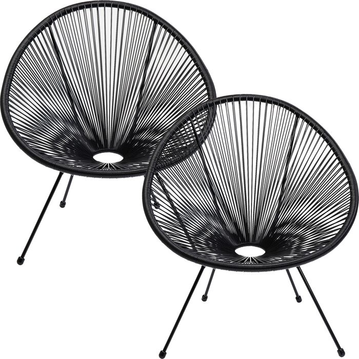 Armchair Acapulco Mono Black 2/Set