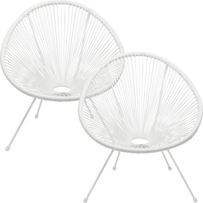 Armchair Acapulco Mono White 2/Set