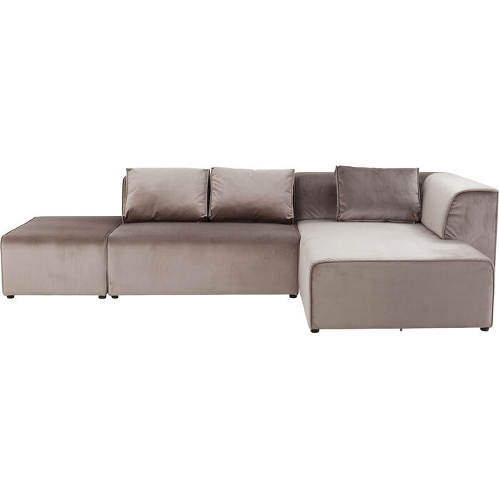 Corner Sofa Infinity Velvet Taupe Righ