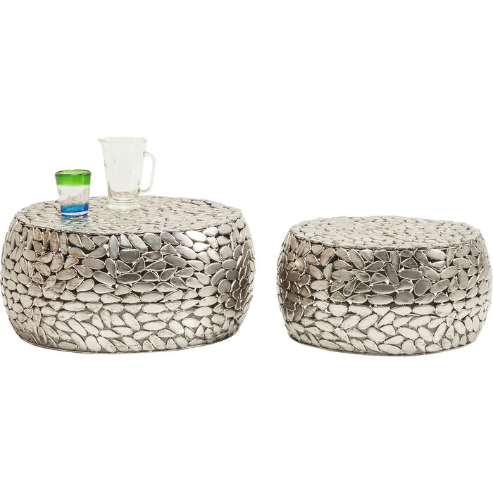 Coffee Table Pebbles Deluxe Silver (2/