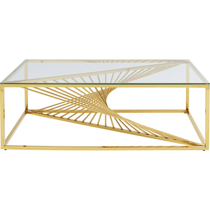 Coffee Table Laser Gold Clear Glass 12