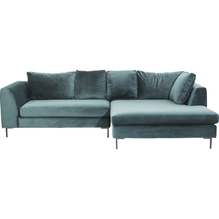 Corner Sofa Gianni Velvet Dark Green R