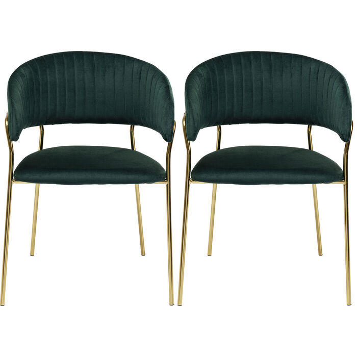 Chair with Armrest Belle Velvet Green