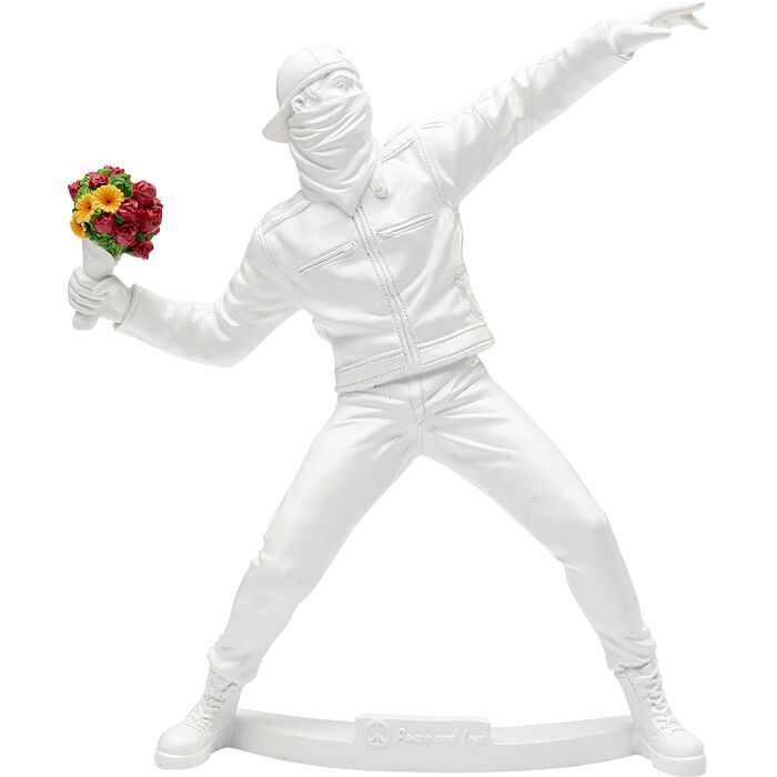 Deco Figurine Street Art Bouquet White 27cm