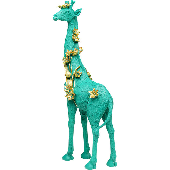 Deco Figurine Flower Giraffe Green 76cm