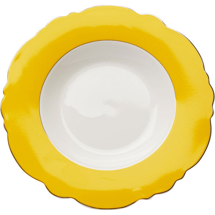 Plate Deep Harlequin Yellow Ø23cm