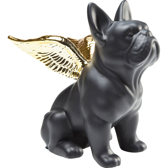 Deco Figurine Sitting Angel Dog Gold-B