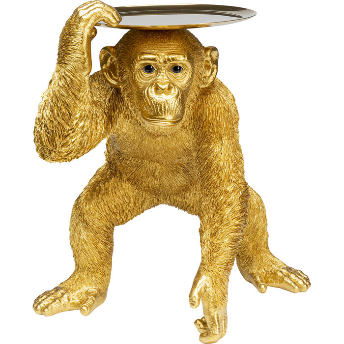 Deco Figurine Butler Playing Chimp Gol