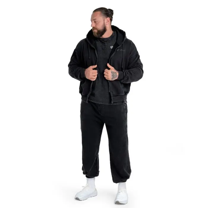 Muški duks Zip Up Washed Black - STRIX