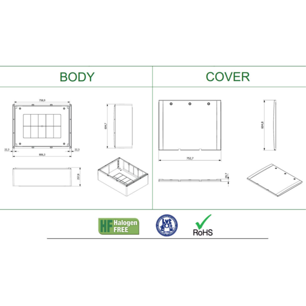 RAZVODNI ORMAN 800x600x260mm IP65 ABS EP320135 Eraplast